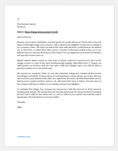 Company Name Change Announcement Letter | writeletter2.com