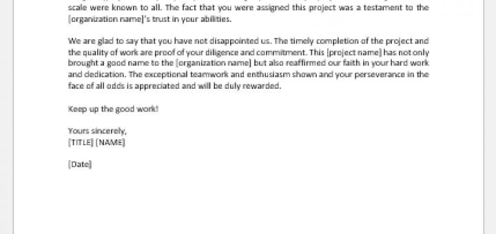 Letter of Appreciation for Good Service | Sample Letters