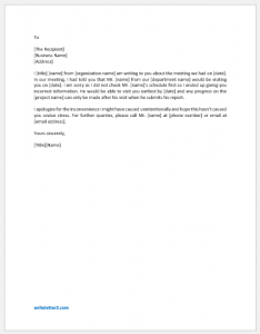 Apology Letter for Providing Incorrect Information | Free