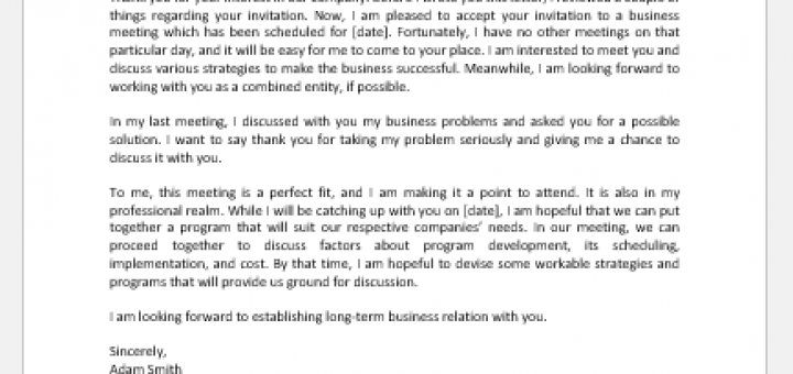 Acceptance letter of invitation to speak at a literature club ...