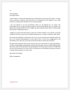 Letter of Appreciation to Staff for Various Reasons | FREE