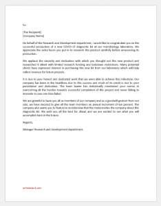 Letter of Appreciation to Staff for Various Reasons | FREE