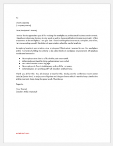 Letter of Appreciation to Staff for Various Reasons | FREE