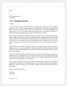 Letter to Confirm New Policies Implementation | Download