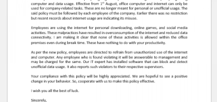 Letter Announcing Arrival of a New Company Nurse | Download