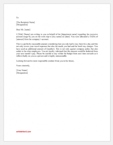 Letter to Reprimand Employee for Excessive Account Usage