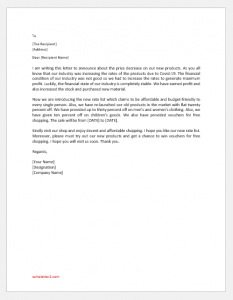Price Decrease Announcement Letter to Customers | Download