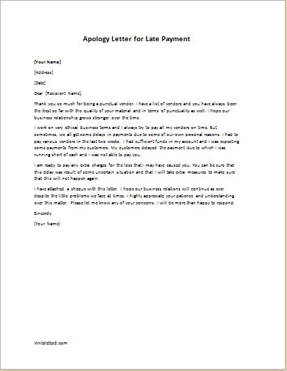 Letter Of Explanation For Late Payment Database Letter Template 