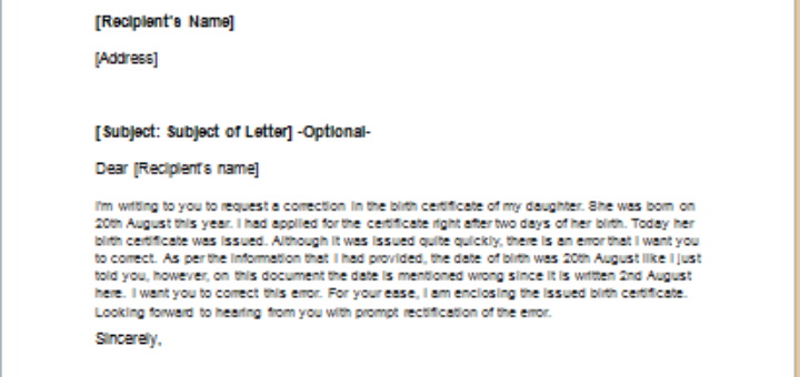 Letter to Make Correction in Salary | writeletter2.com