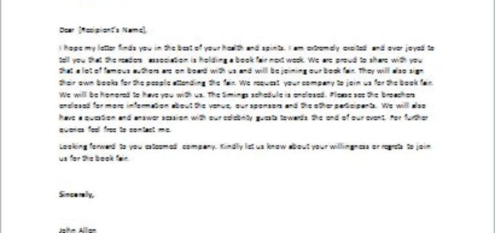 Invitation Letter to a Demonstration | writeletter2.com