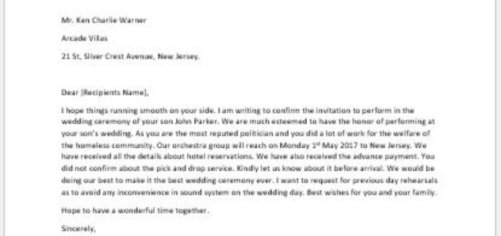 Board of Directors’ Acceptance Letter | writeletter2.com