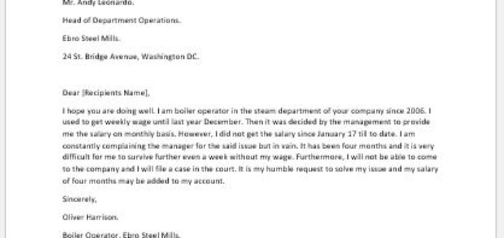 Complaint Letter for Hostile Work Environment | Download