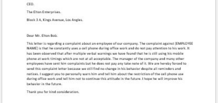 Telephone Cancellation Letter Format
