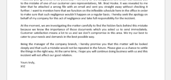 Hotel Guest Services Apology Letter | writeletter2.com