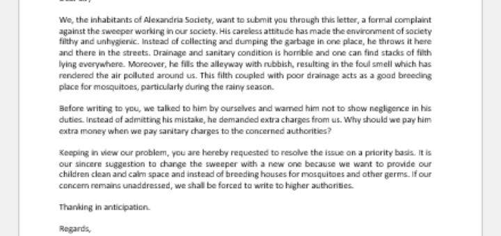 Complaint Letter for Wrong Product Delivered | Download