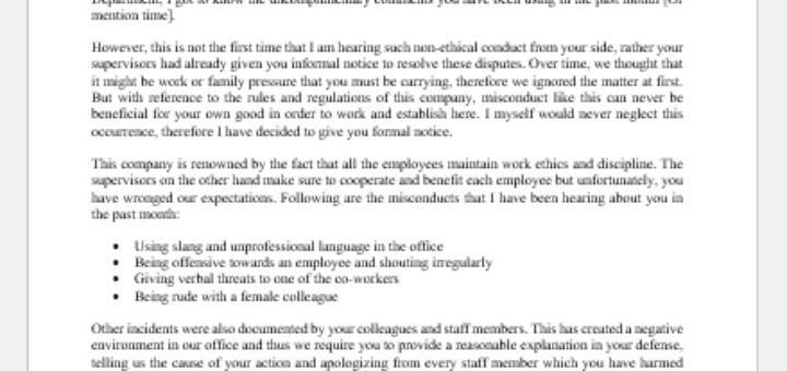 Complaint Letter for Hostile Work Environment | Download