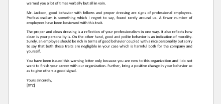 Warning Letter to Employee for Not Wearing PPE | writeletter2.com