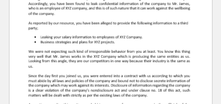 Warning Letter for Drinking Alcohol at Workplace | writeletter2.com