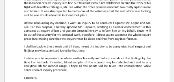 Query Letter to Employee for Misconduct | writeletter2.com