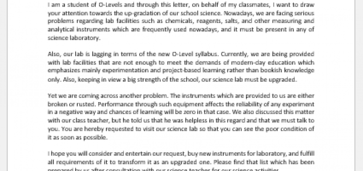 Letter of Request for Tools and Equipment | writeletter2.com