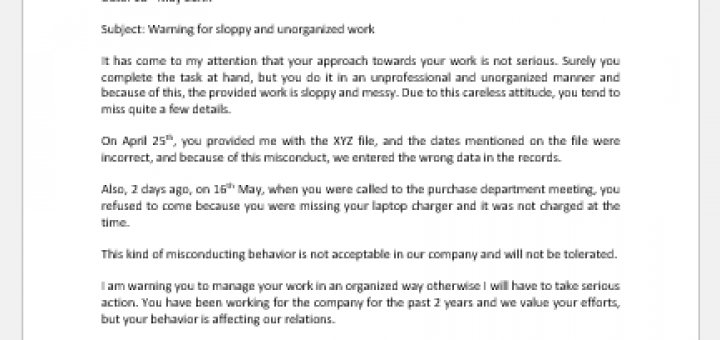 Warning Letter for Using Foul Language at Workplace – writeletter2.com