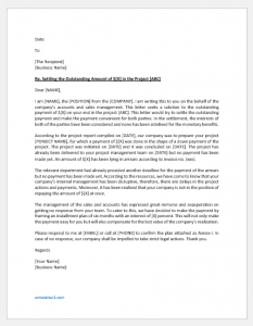 Letter for the Settlement of Outstanding Payment | Download