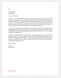 Request Letter to Company to Clear Dues | Download Letter